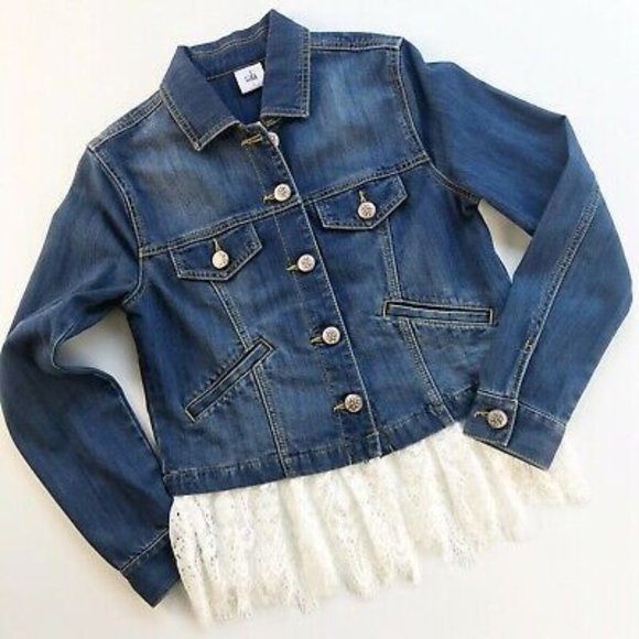 CAbi | Jackets & Coats | Cabi Dakota Denim Lace Trim Jacket 5297 | Poshmark